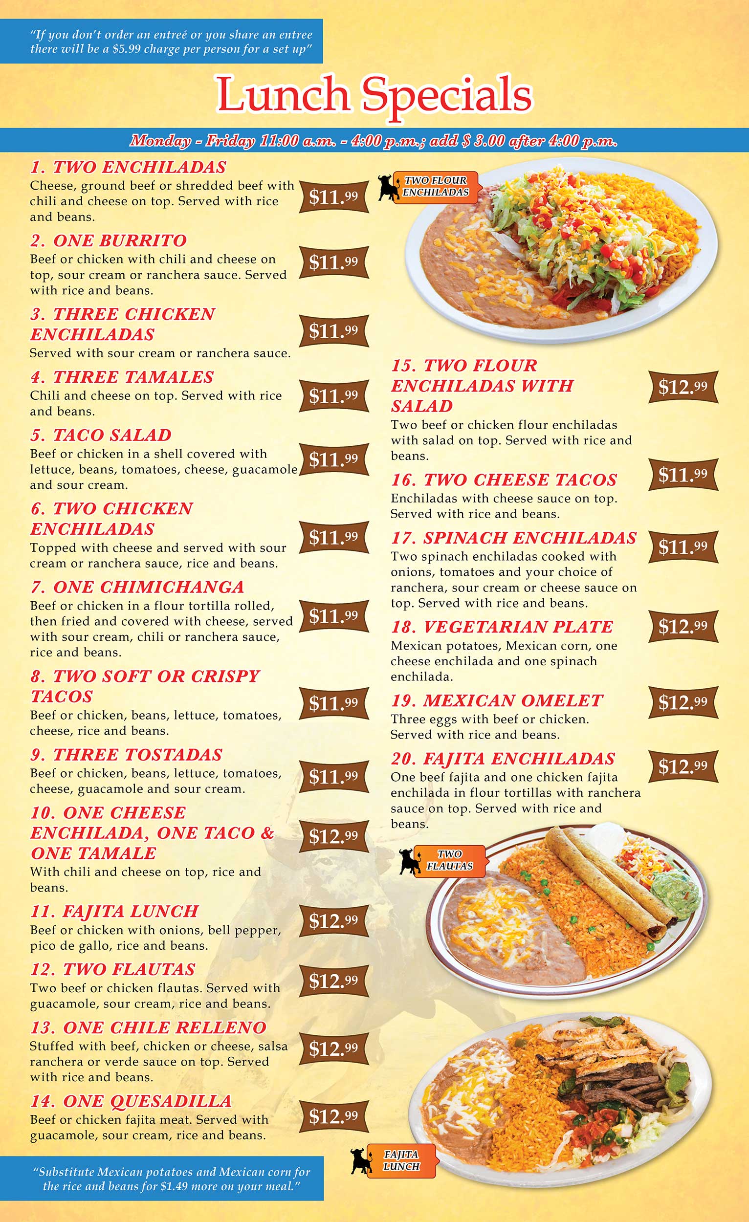 Menu | San Marcos Mexican Restaurant